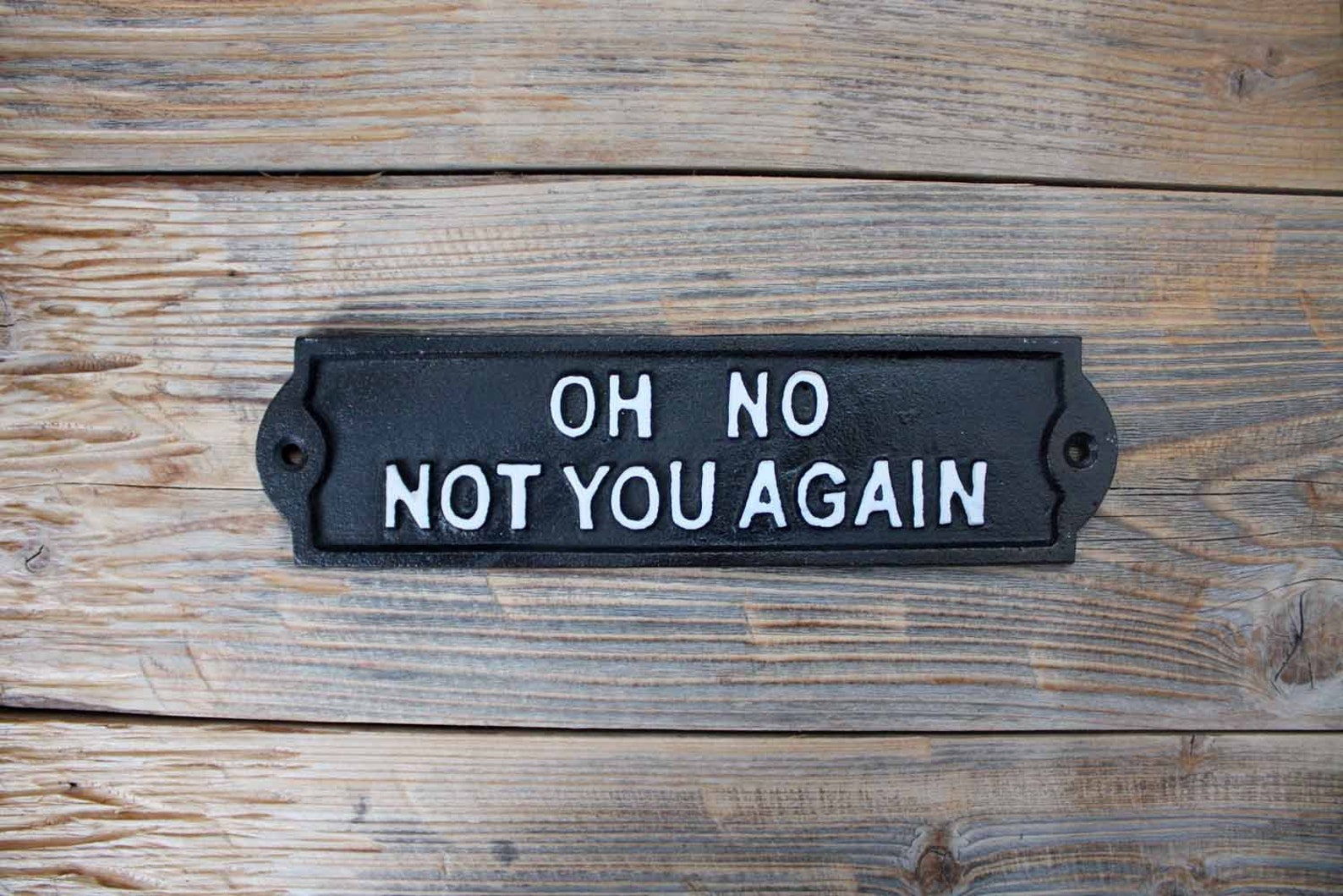 Oh No Not You Again Sign Funny Welcome Cast Iron Sign Etsy Oh No Not You Again Sign Funny Welcome Cast Iron Sign Etsy