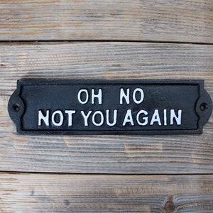 Oh No Not You Again Sign, Funny Welcome Cast Iron Sign - Etsy Canada