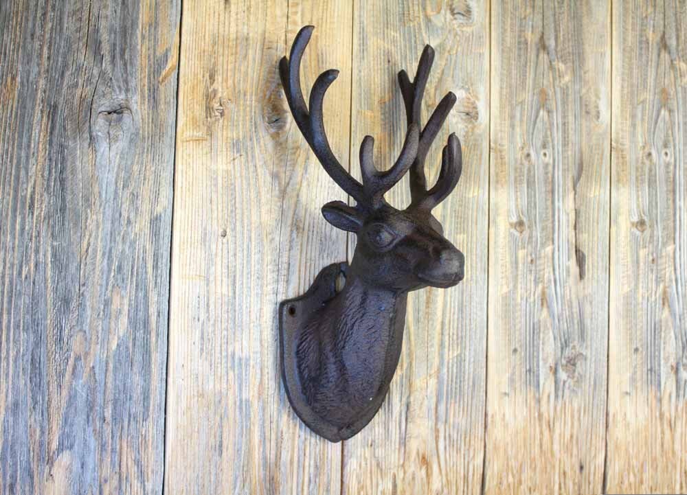 Cast Iron Deer Head Wall Mount Cabin Decor Hunting Cabin | Etsy