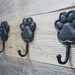 Paw Print Hook Cast Iron Dog or Cat Paw Hook - Etsy