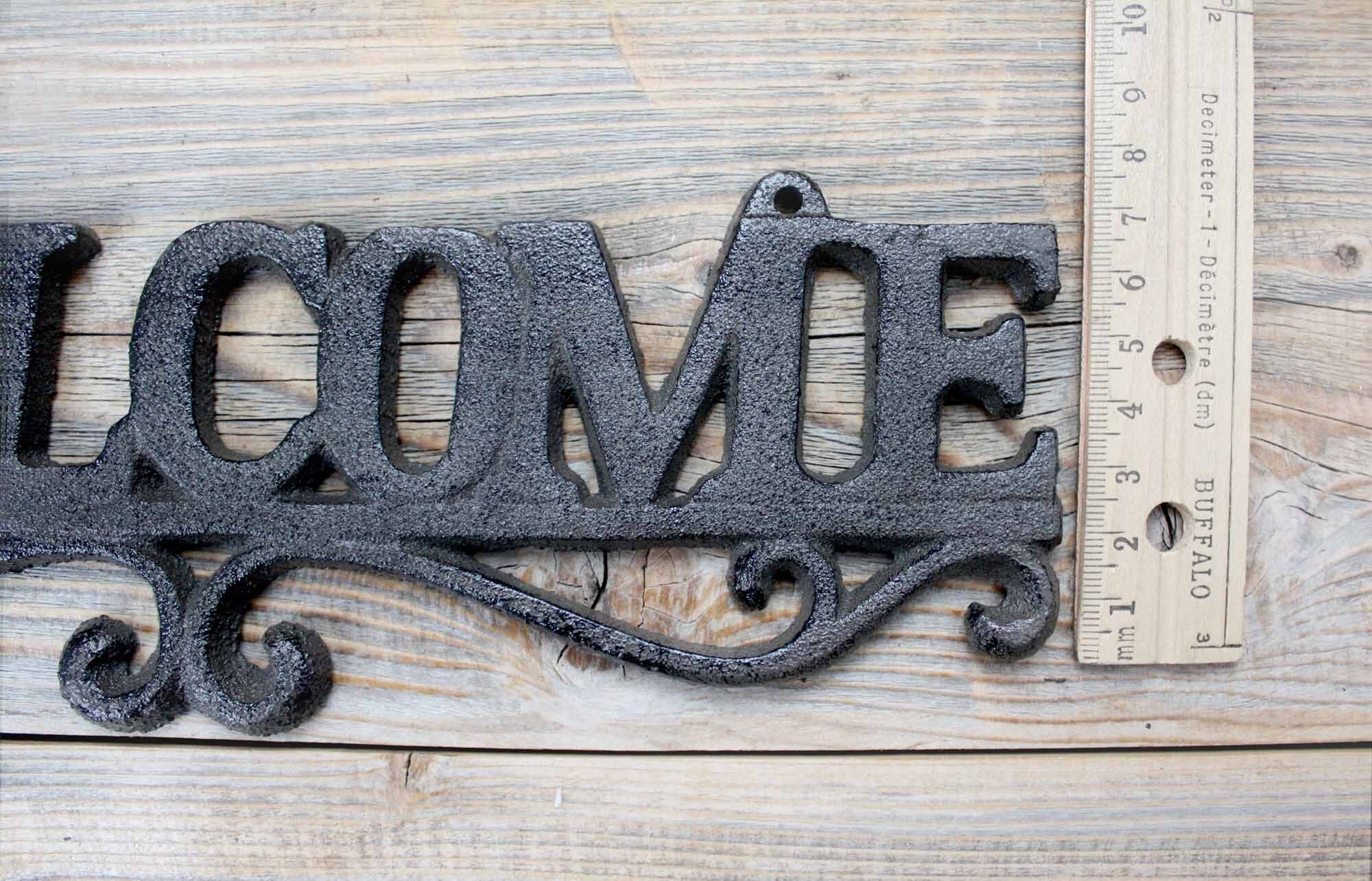 Welcome Sign Cast Iron Welcome Plaque Decorative Garden Sign | Etsy