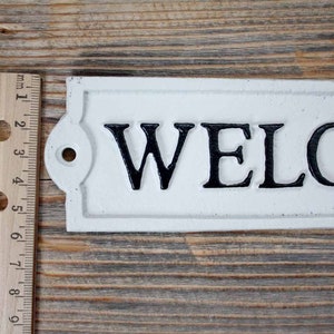 White Cast Iron Welcome Sign - Etsy