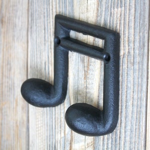 Cast Iron Musical Note Hook, Music Lover Coat Hook, Music Room Decor - Etsy