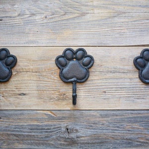 Paw Print Hook, Cast Iron Dog or Cat Paw Hook - Etsy