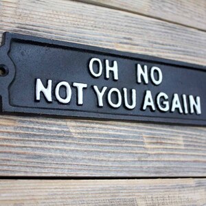 Oh No Not You Again Sign, Funny Welcome Cast Iron Sign - Etsy Canada