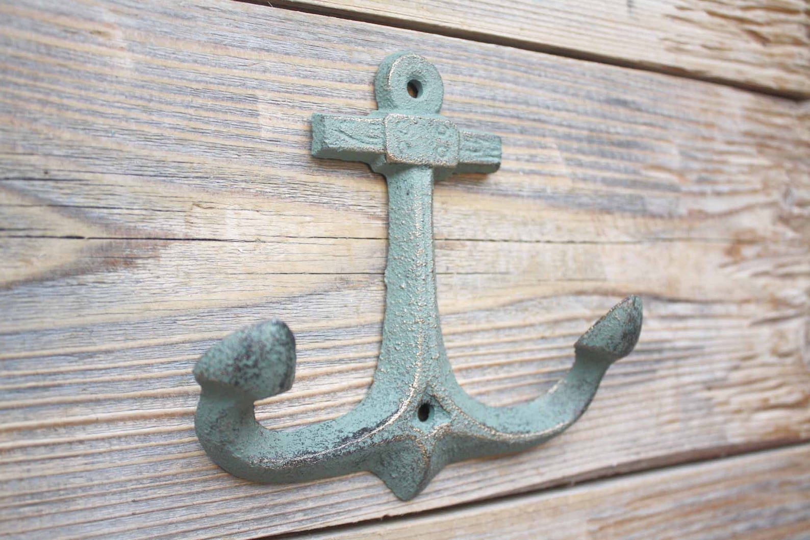 Green Anchor Hook Cast Iron Nautical Anchor Hook | Etsy
