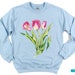 Vintage Style Tulip Sweater Watercolor Tulip Sweatshirt Pink - Etsy