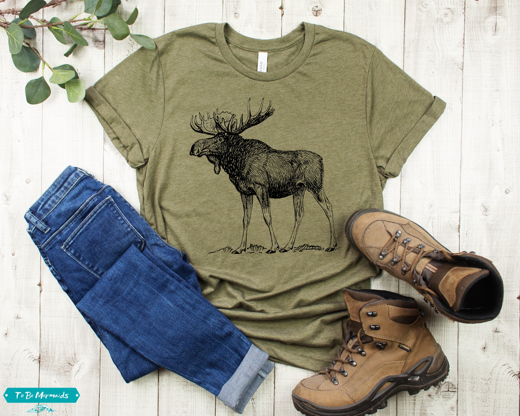Moose Shirt, Moose Illustration Tshirt, Moose Art Tee, Moose Drawing T ...