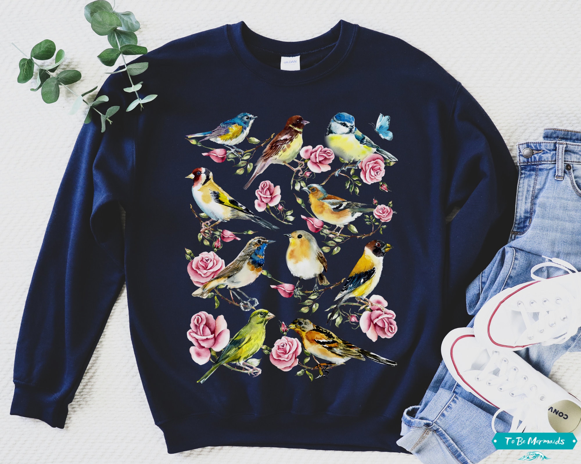 Vintage style Bird Sweatshirt watercolor floral Bird Sweater | Etsy