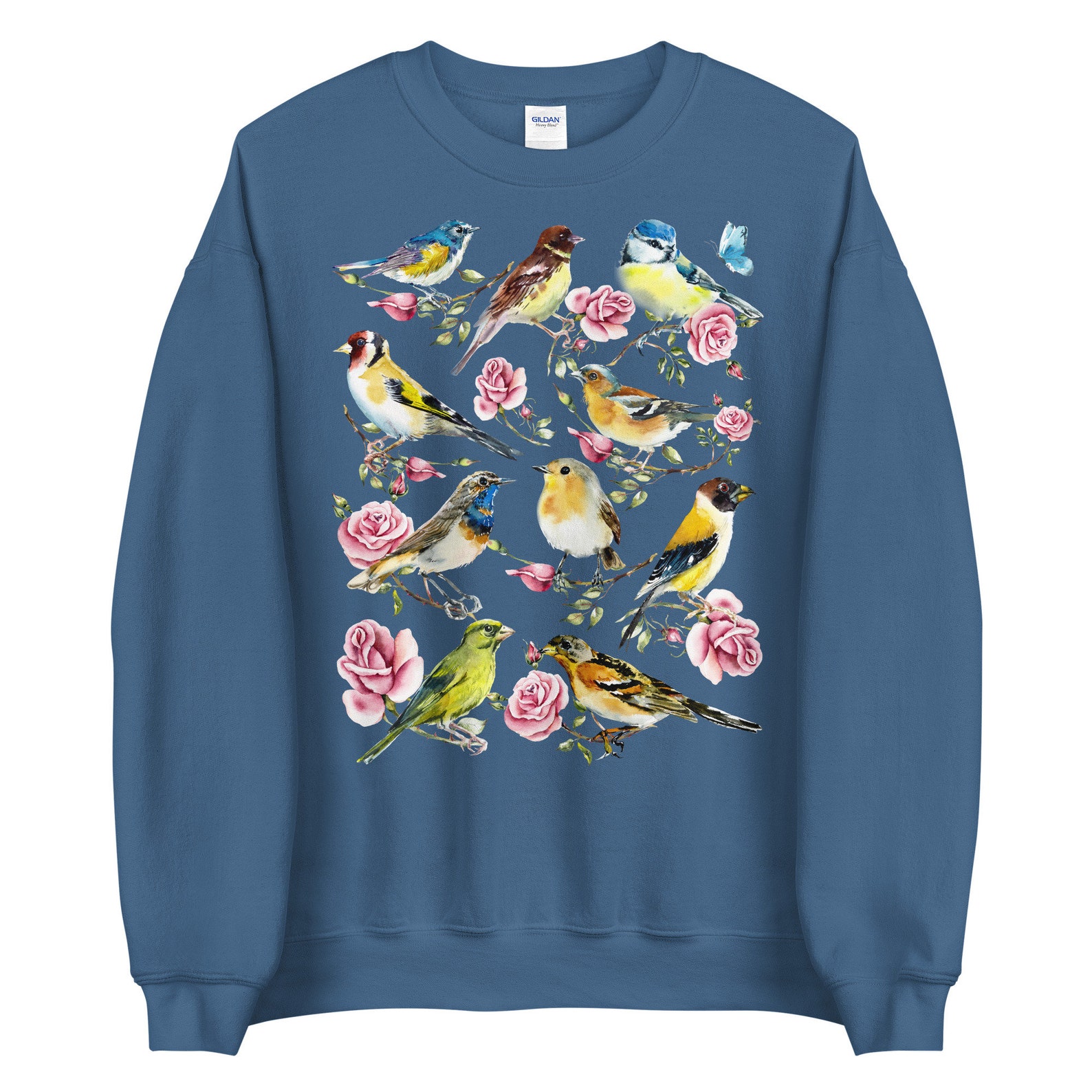 Cute Bird Sweater, Nature Lover Bird Sweatshirt, Flower Garden Birds ...