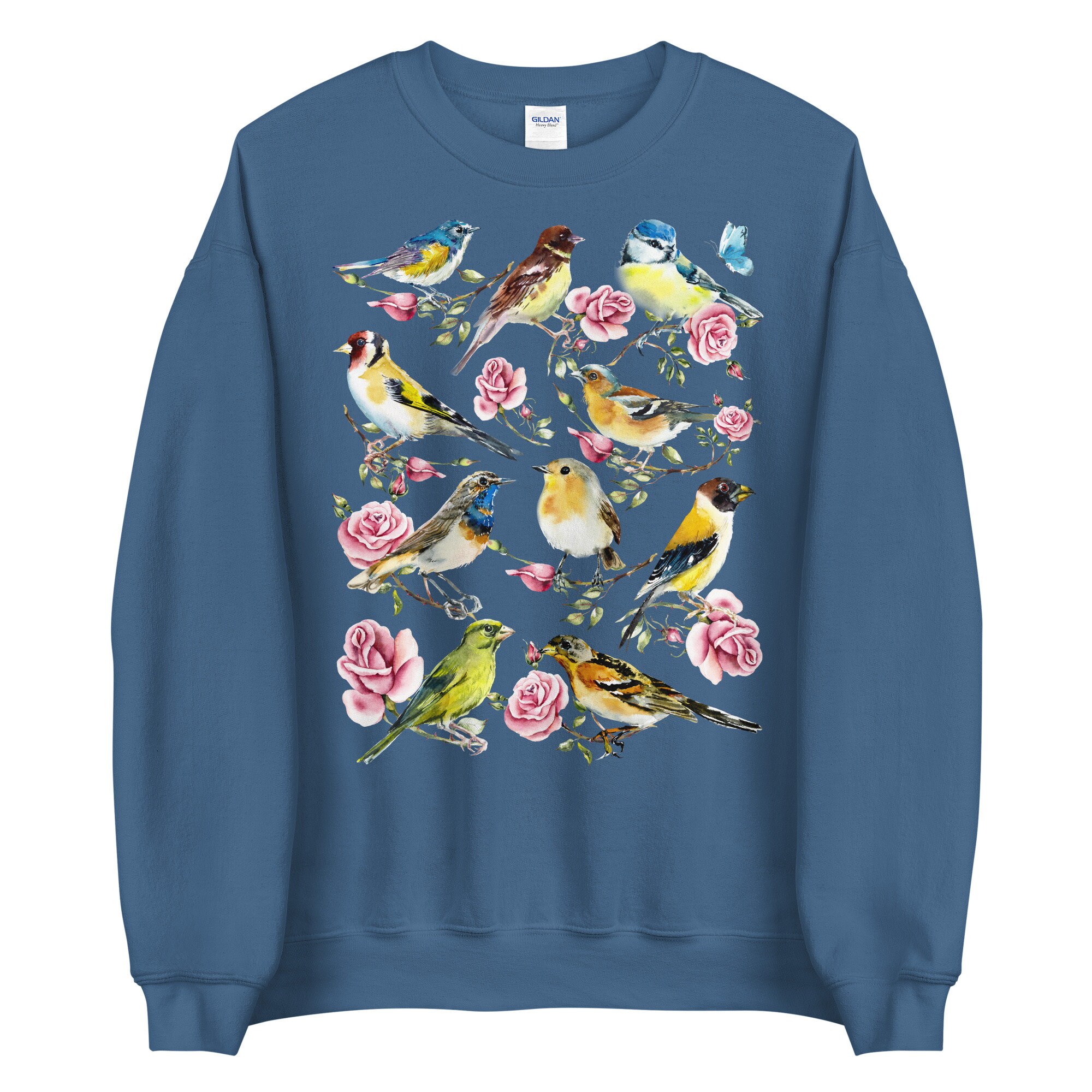 Cute Bird Sweater, Nature Lover Bird Sweatshirt, Flower Garden Birds ...