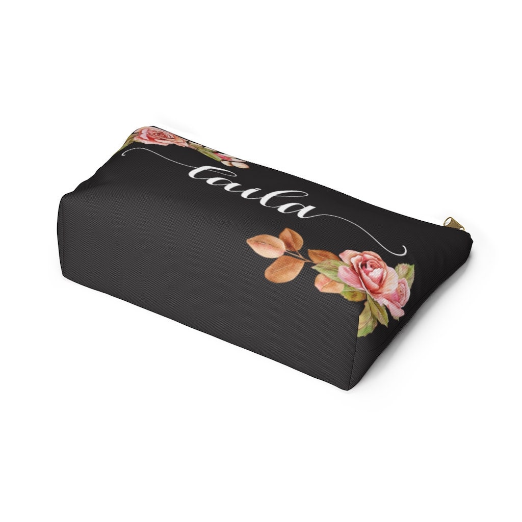 Personalized Makeup Bag large Floral Cosmetic Bag Bridesmaid | Etsy