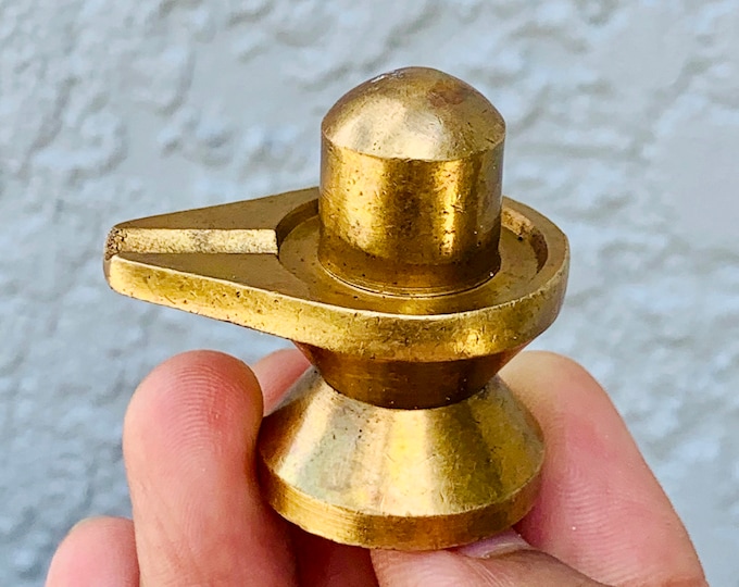 Vintage Brass Altar Shiva Lingam Hindu Altar Deity - Etsy