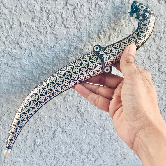 Elephant Vintage Damascus Steel Dagger With 10 Inch Iron Blade | Etsy