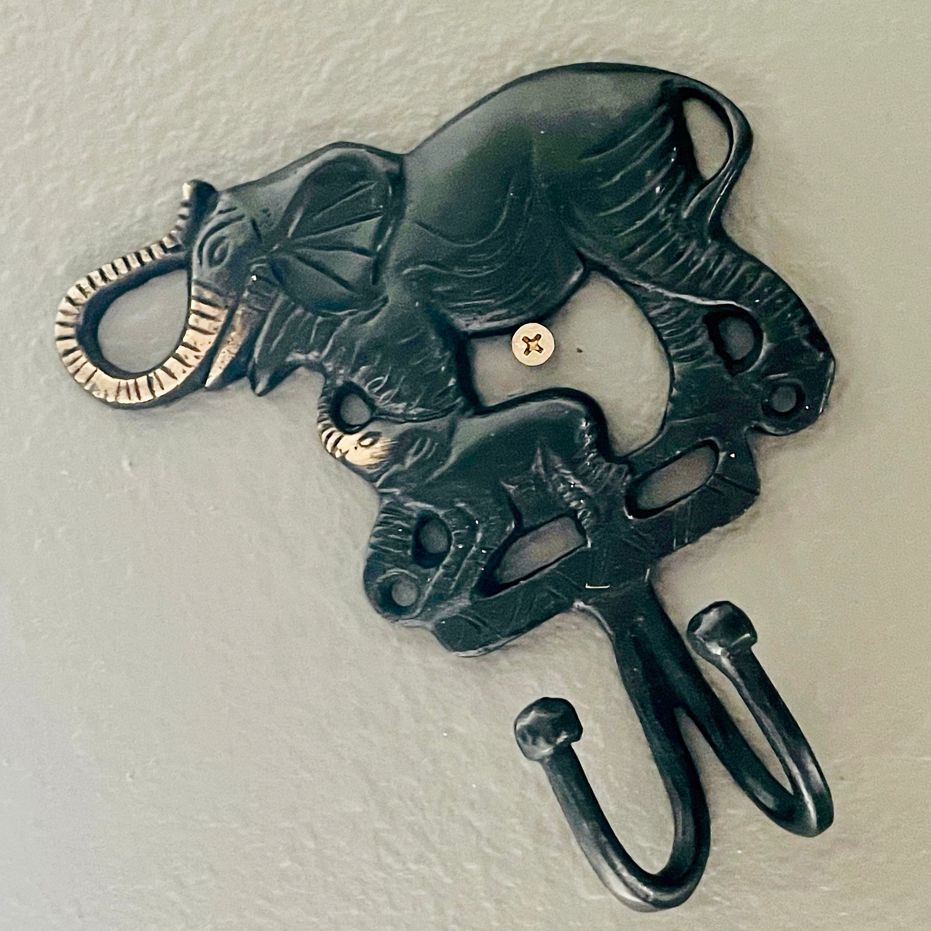 Elephants Key Holder for Wall Vintage Key Hook Brass Wall - Etsy