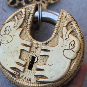 Vintage Padlock Jungle Elephant Shape Antique Working Lock Bronze Lock ...