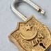 Vintage Padlock, Celestial Moon Star Antique Working Lock, Bronze Lock ...