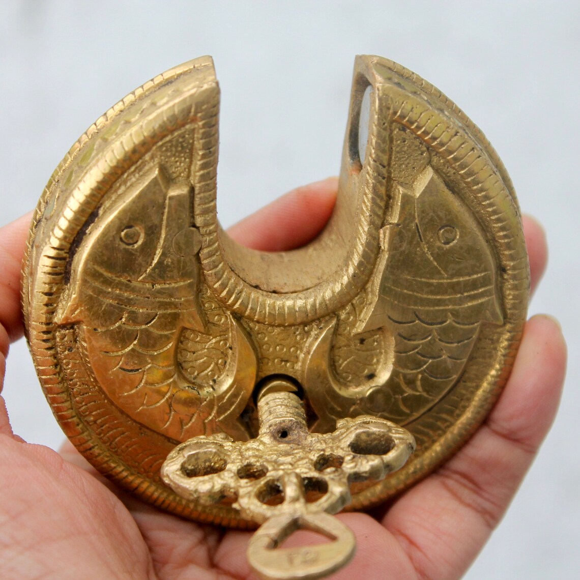 Vintage Padlock Fish Koi Fish shape Antique working lock | Etsy