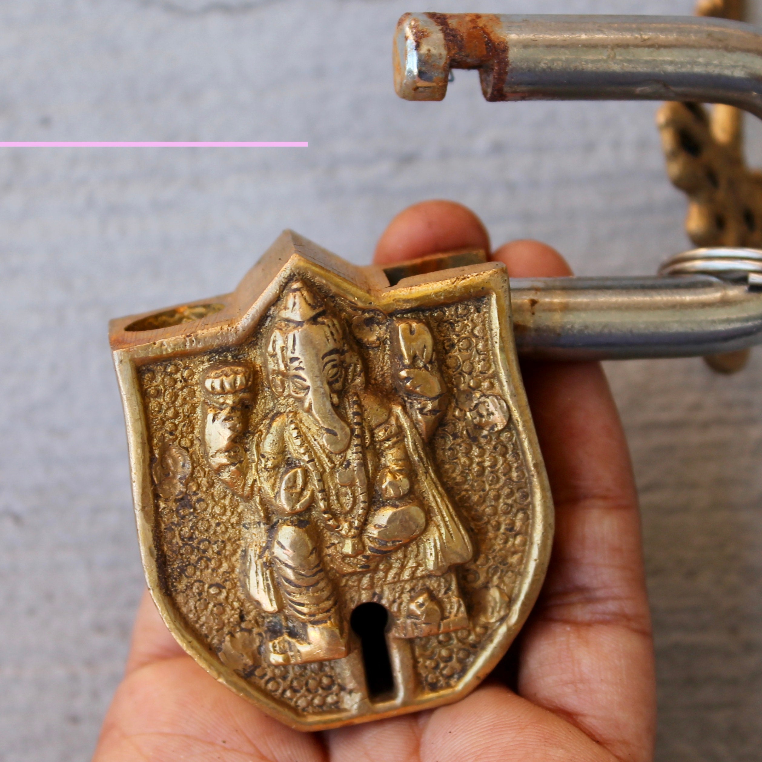 Brass Ganesha Vintage Padlock Hinduism Lord Ganesh Hindu | Etsy