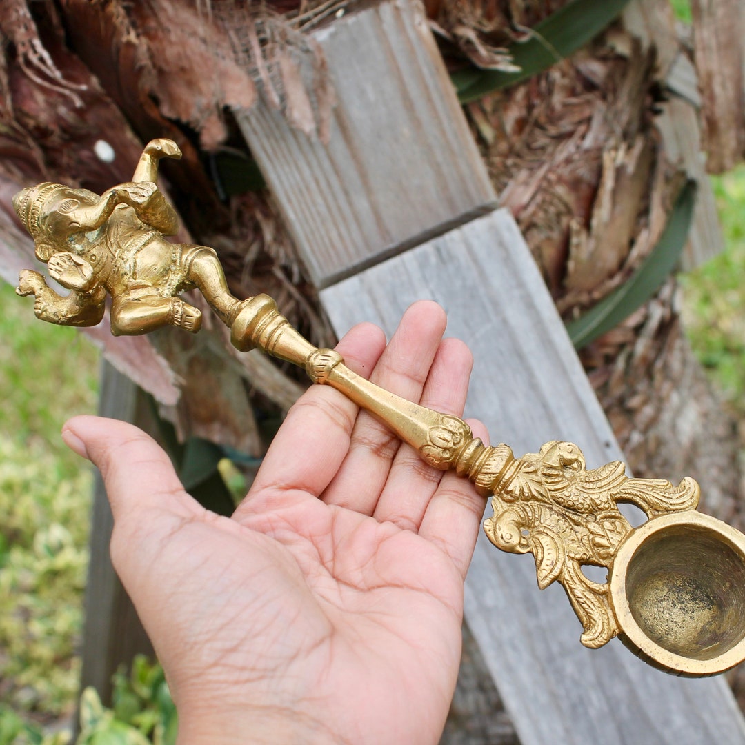 Vintage Brass Spoon Ganesha Temple Collectibles, Antique Cutlery ...