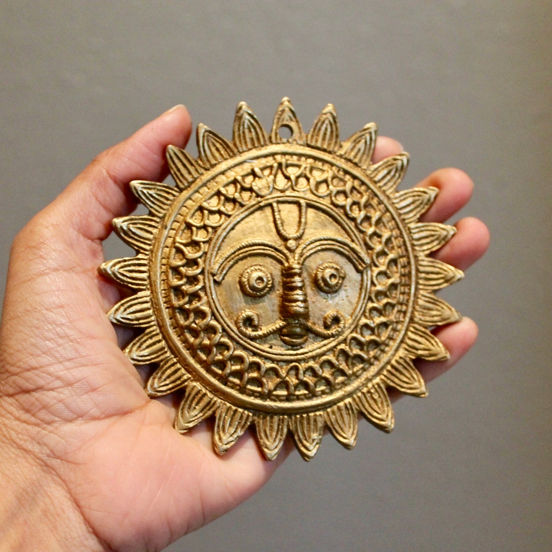 Sun and Moon Wall Decor Vintage Gold Celestial Bronze Metal | Etsy