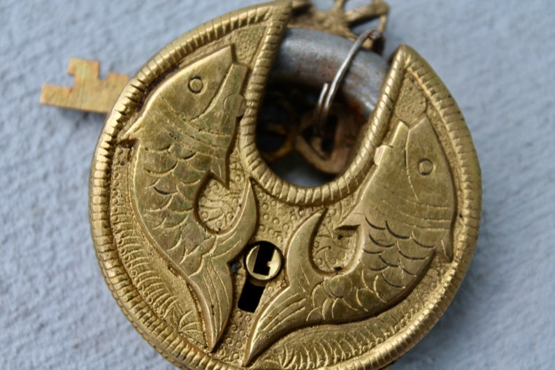 Vintage Padlock Fish Koi Fish Shape Antique Working Lock - Etsy