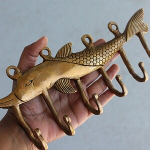 FISH Wall Hook, Towel Hook for Beach / Lake House Decor, Entryway ...