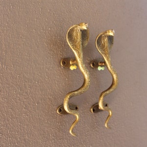 Vintage King Cobra Snake Wall Hook (1pc ONLY) OR Brass Door Pull ...