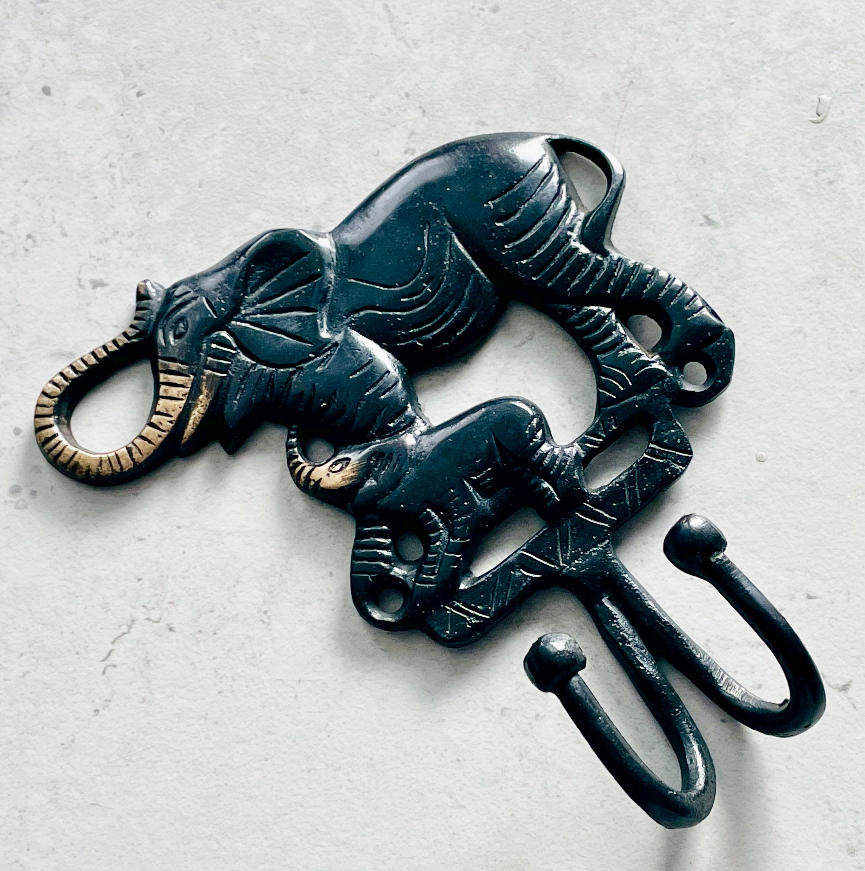 Elephants Key Holder for Wall Vintage Key Hook Brass Wall - Etsy