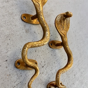 Vintage King Cobra Snake Wall Hook (1pc ONLY) OR Brass Door Pull ...