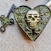 Vintage Brass Padlock Skull, Skeleton Shape Antique Working Lock Gothic ...
