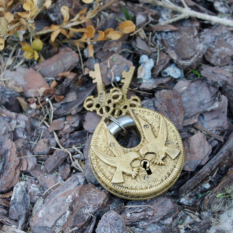 Vintage Padlock - Hawk Eagle Shape Antique Working Lock - Bronze Lock ...