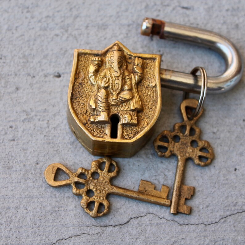 Brass Ganesha Vintage Padlock Hinduism Lord Ganesh Hindu - Etsy