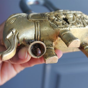 Vintage Brass Elephant HUGE Padlock Rare Lock, Antique Working Lock ...