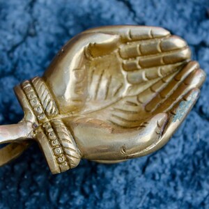 Vintage Brass Oil Lamp, Namaste Hand Shape, Indian Brass Decor, Home ...