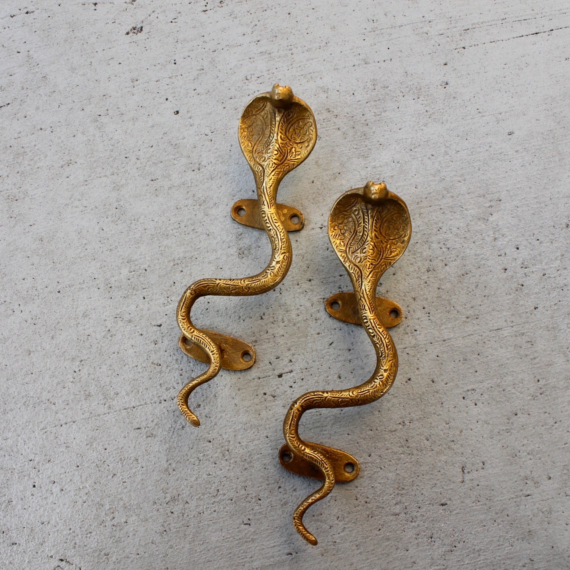 Vintage King Cobra Snake Wall Hook pair as Shown OR Brass - Etsy