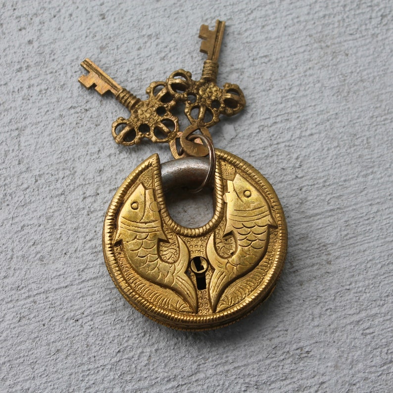 Vintage Padlock Fish Koi Fish Shape Antique Working Lock - Etsy