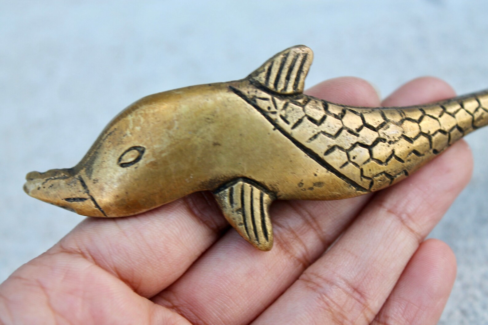 Rustic Brass Drawer Pulls, Mid Century Modern Fish Cabinet Handles ...