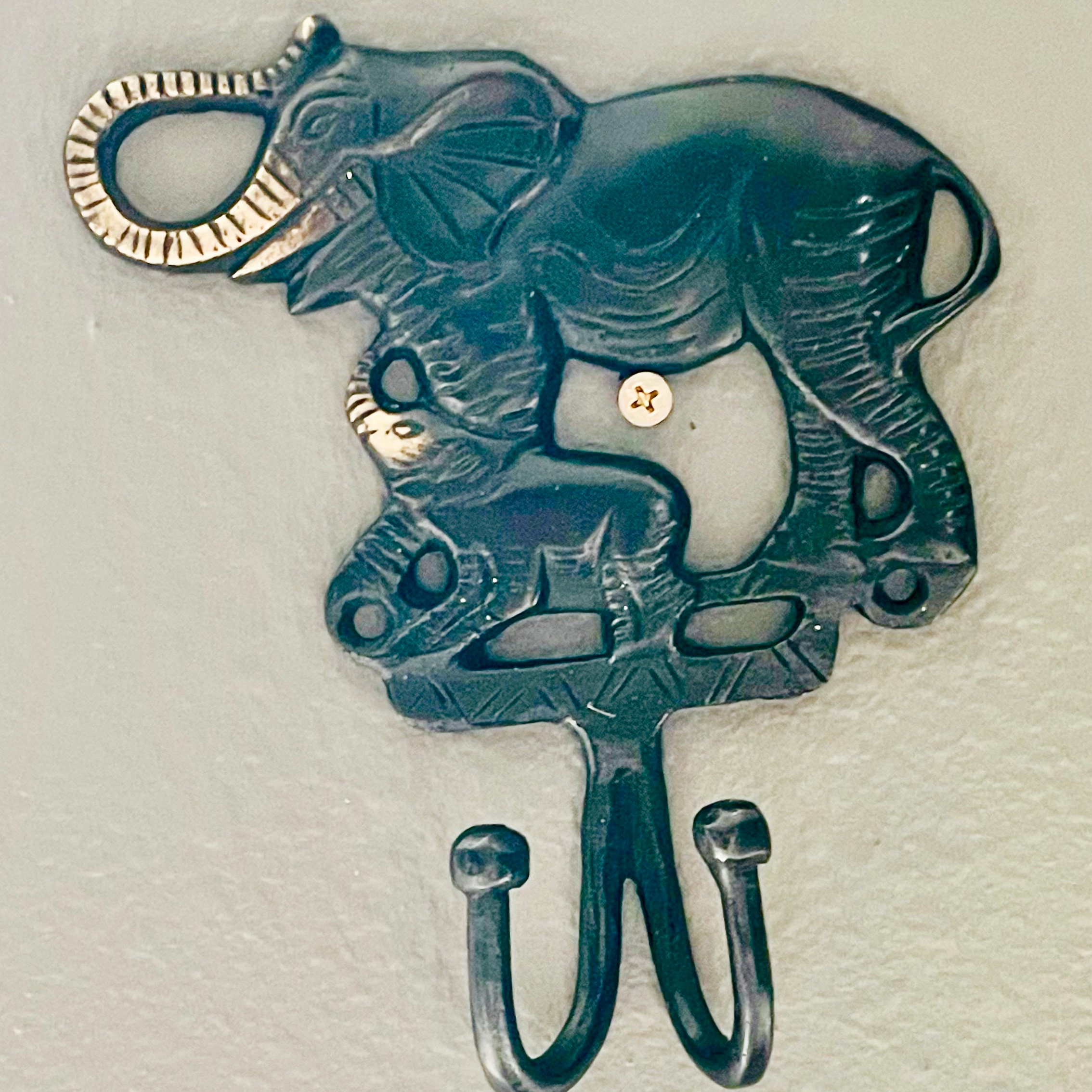 Elephants Key Holder for Wall Vintage Key Hook Brass Wall - Etsy