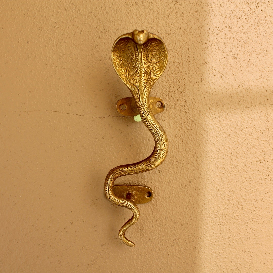 Vintage King Cobra Snake Wall Hook (1pc ONLY) OR Brass Door Pull ...