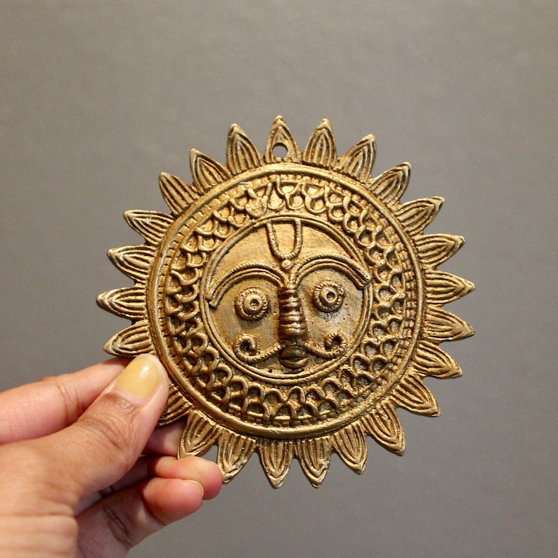 Sun and Moon Wall Decor Vintage Gold Celestial Bronze Metal - Etsy