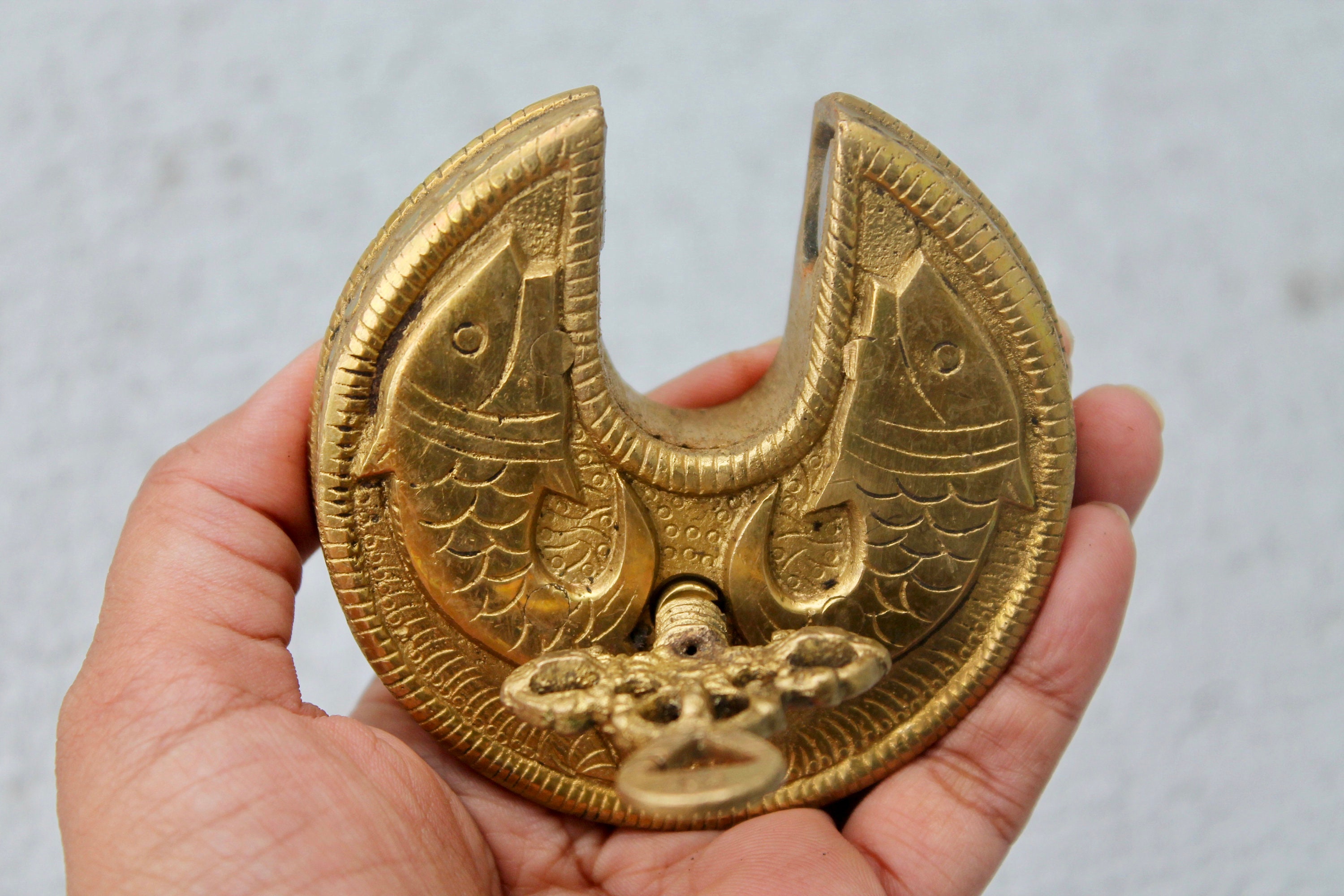 Vintage Padlock Fish Koi Fish shape Antique working lock | Etsy