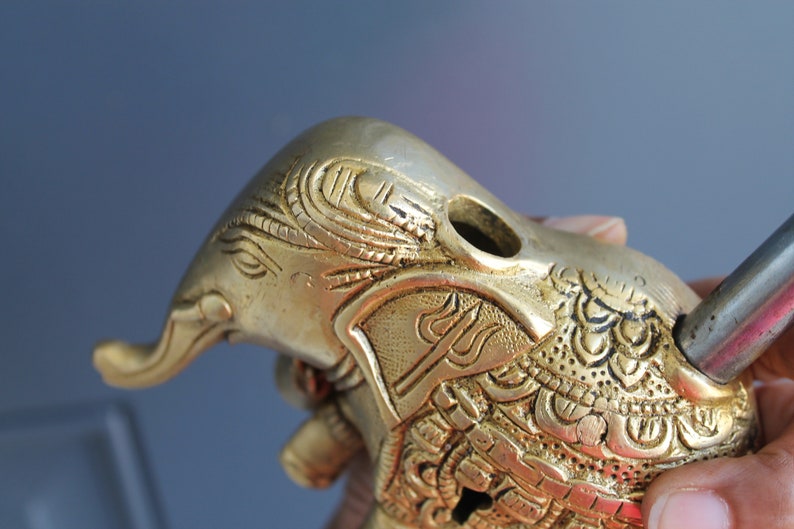 Vintage Brass Elephant HUGE Padlock Rare Lock, Antique Working Lock ...