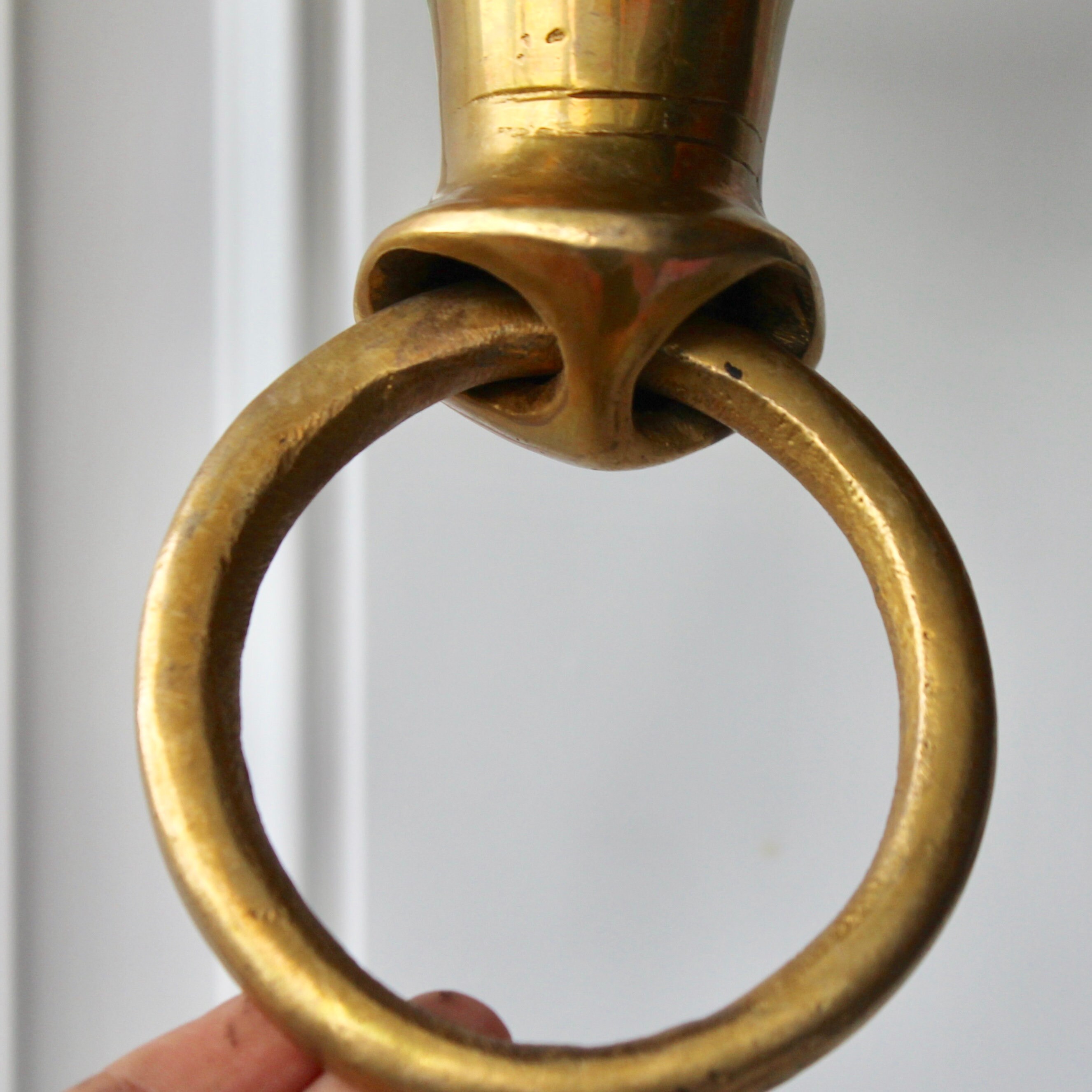 Vintage BULL Door Knocker, Antique Solid Brass Ring Handle, Front Door ...