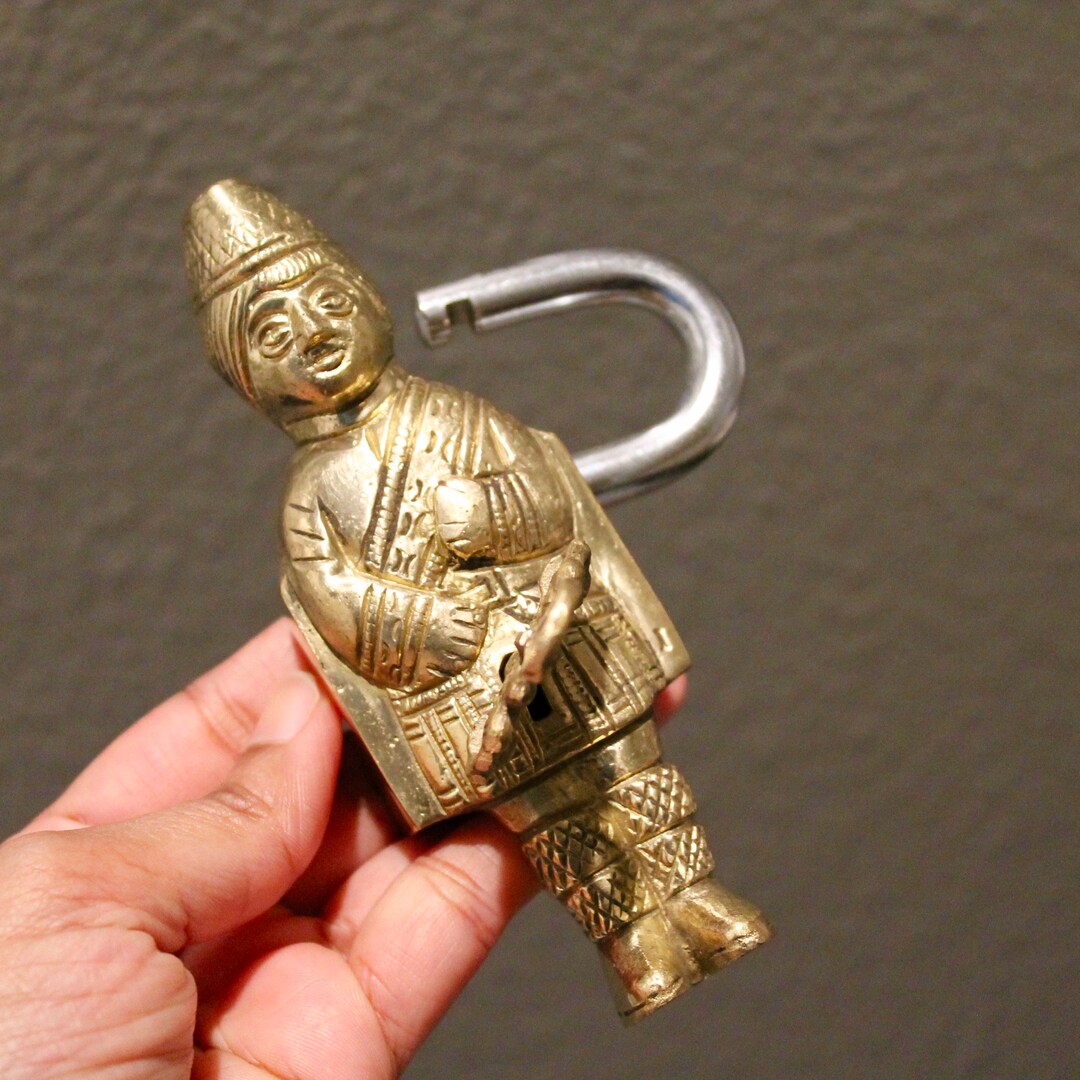 Vintage Brass Huge Padlock Rare Lock, Antique Working Lock Lock and Key ...