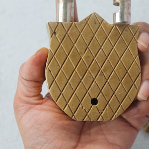 Vintage Padlock, Celestial Moon Star Antique Working Lock, Bronze Lock ...