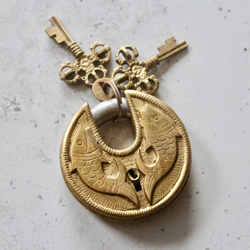Vintage Padlock Fish Koi Fish Shape Antique Working Lock - Etsy