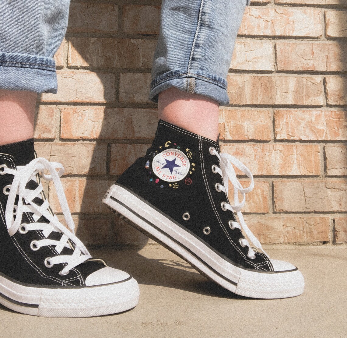 Embroidered Converse Outer Space Design | Etsy