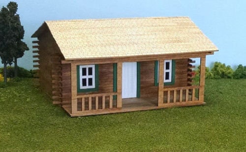 Train Time Laser O Scale Log Cabin Building Kit - Etsy