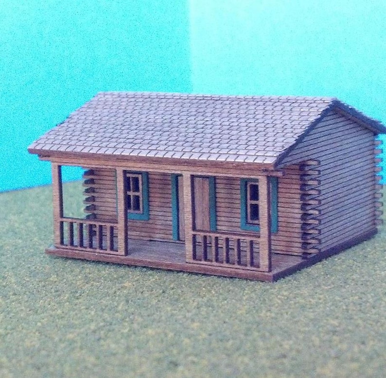 Train Time Laser HO Scale Log Cabin Building Kit - Etsy